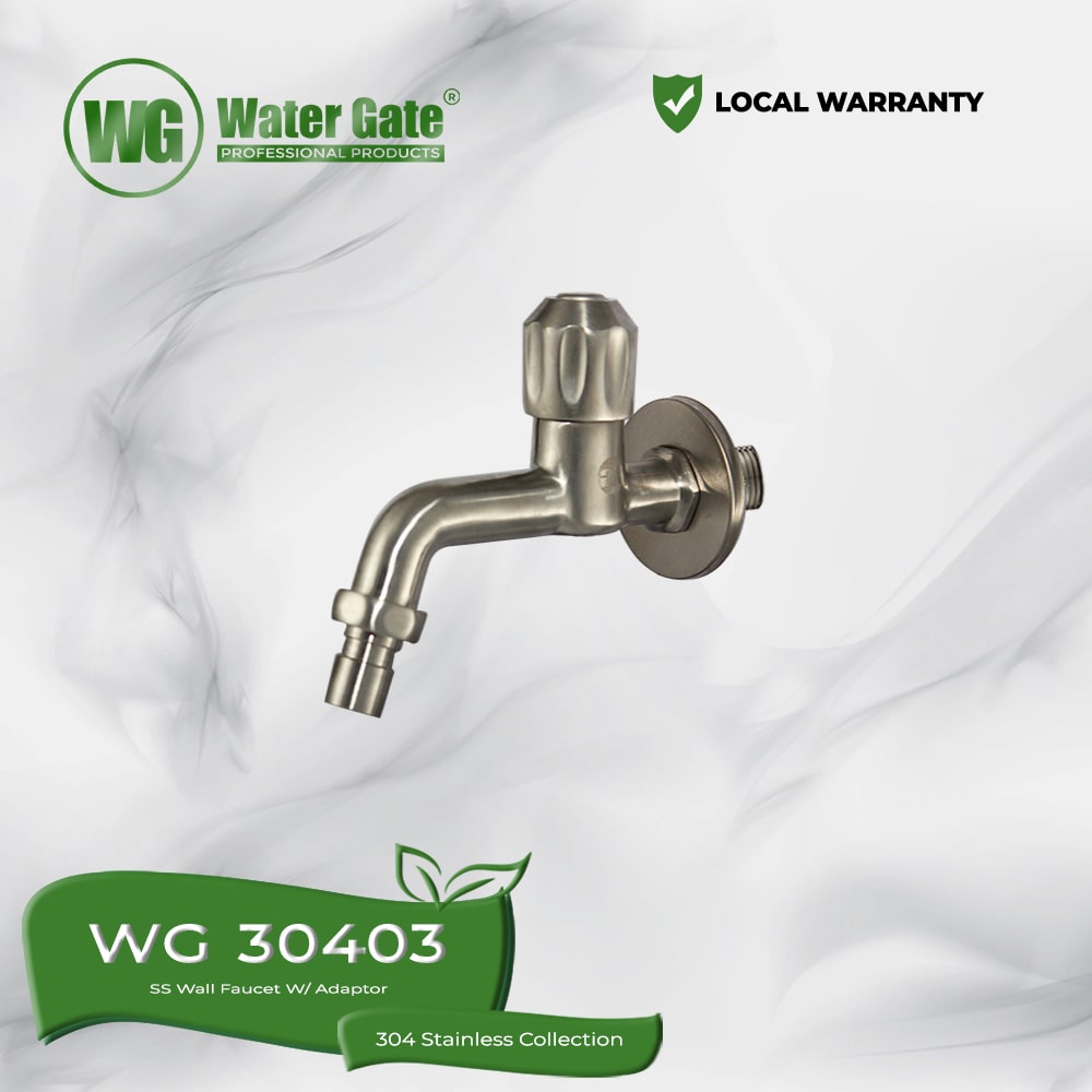 Water Gate WG 30403 | Stainless Steel Wall Faucet with Adaptor - Watergate