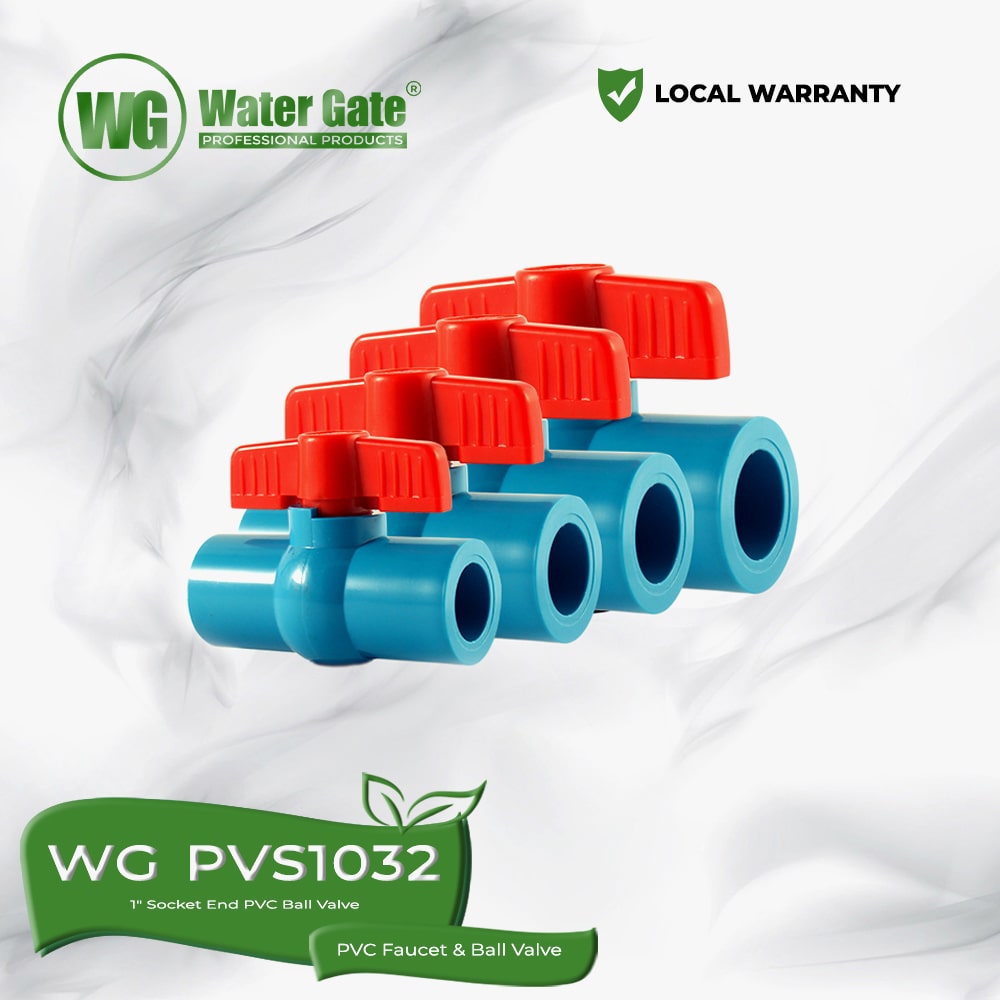 Water Gate WG PVS1032 | 1" Socket End PVC Ball Valve - Watergate