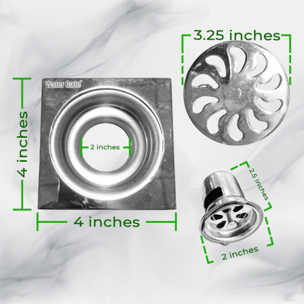 Water Gate WG CO100-1 | SS Floor Drain - Clean Out 4" - Watergate