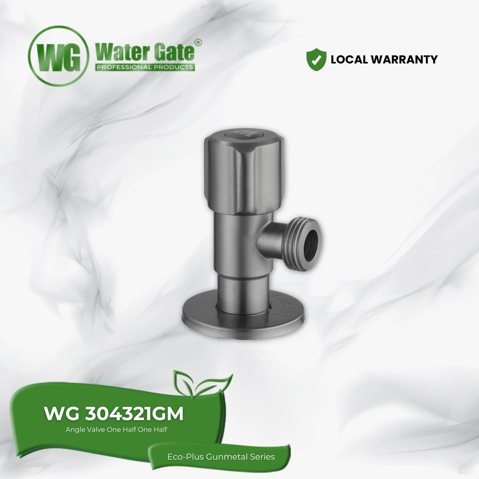 Water Gate WG 304321 | SS Angle Valve ½ x ½ Gunmetal Finish - Watergate